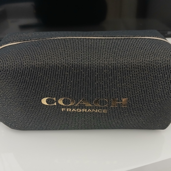 Coach | Bags | Coach Fragrance Black And Gold Pouch | Poshmark